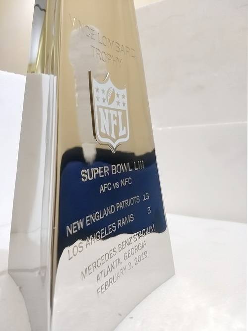 Vince Lombardi Trophy Replica, Super Bowl 53, LIII New England Patriots